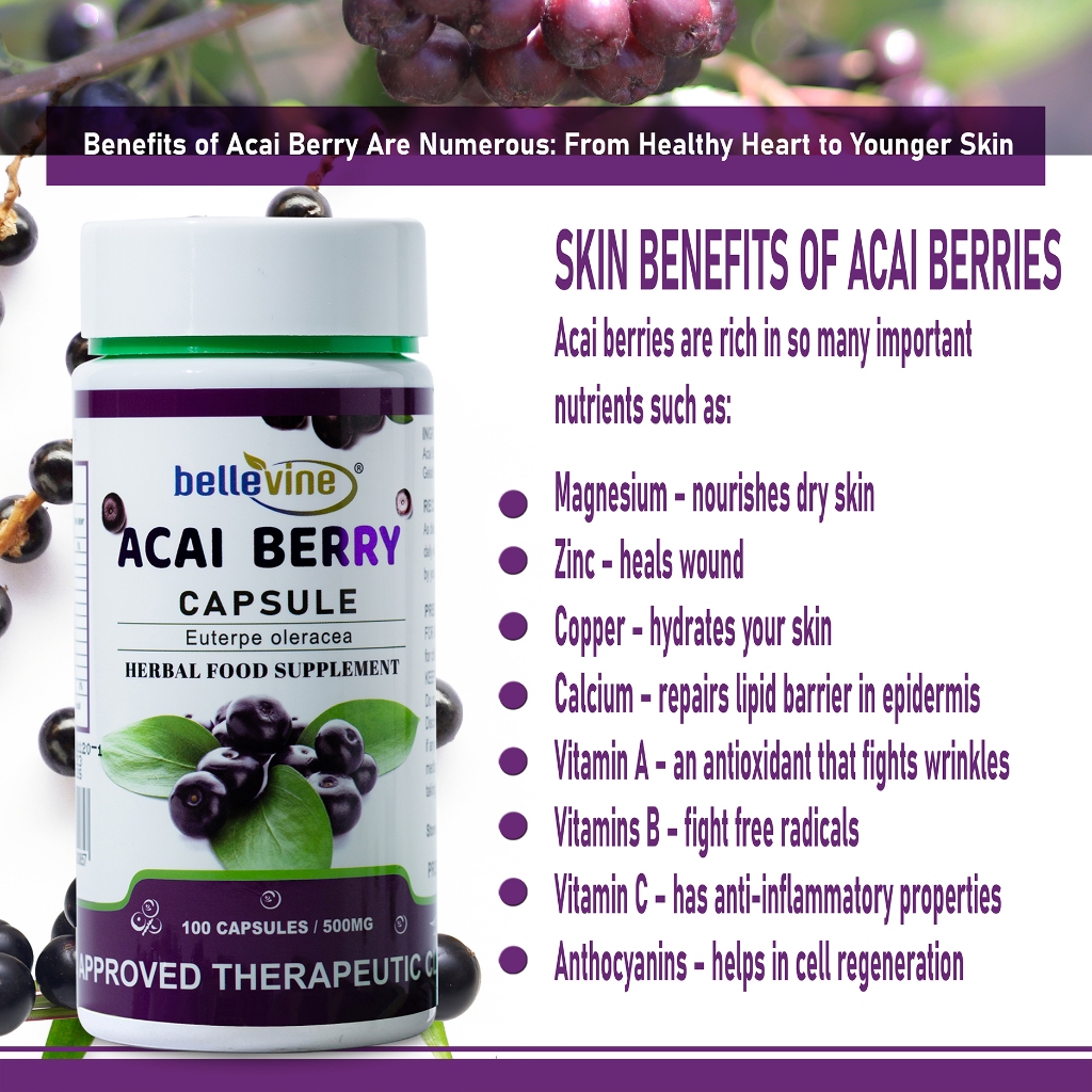 Super Nutrition Acai Berry Herbal Supplement 100 Capsule x 500mg ...
