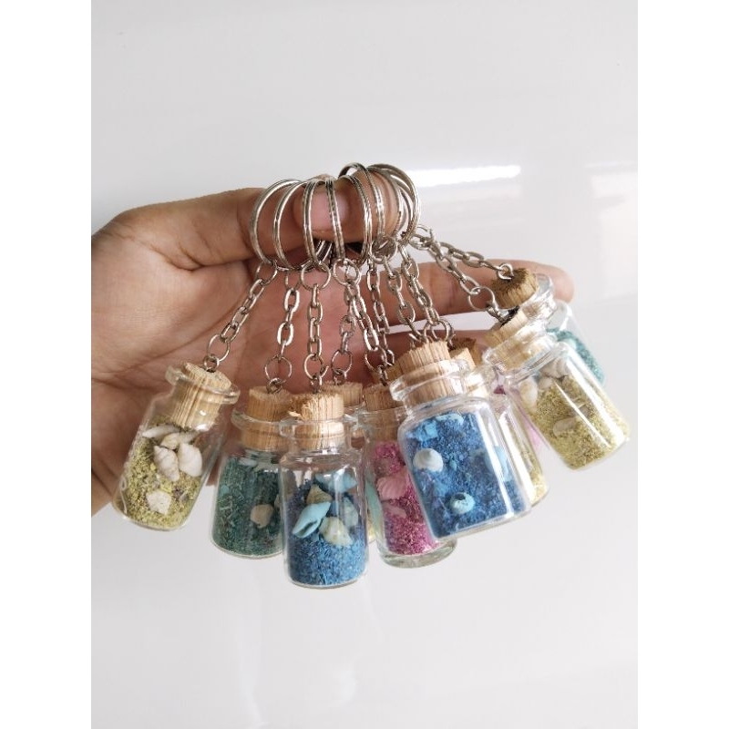 Keychain Bottle Sand with Seashells Souvenir Bohol | Shopee Philippines