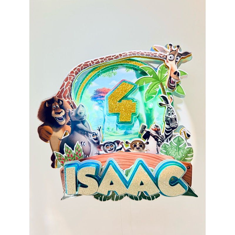 Safari Cake Topper | Madagascar Cake Topper| Layered | Personalized ...