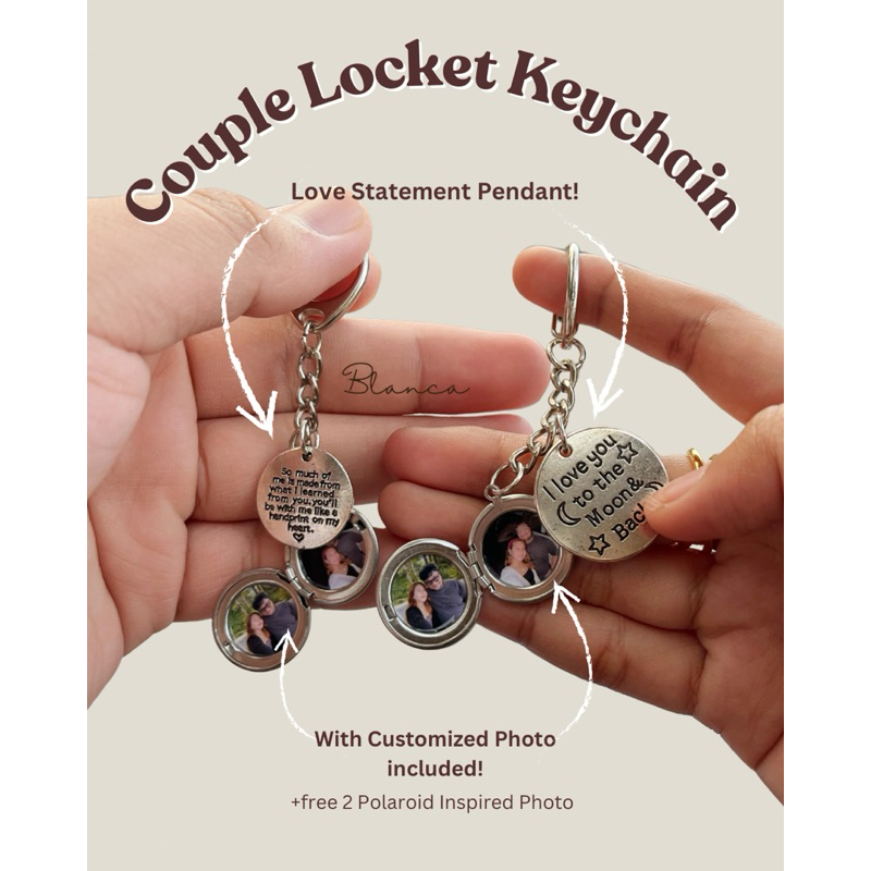 Customized Couple Locket Keychain by Blanca | Shopee Philippines