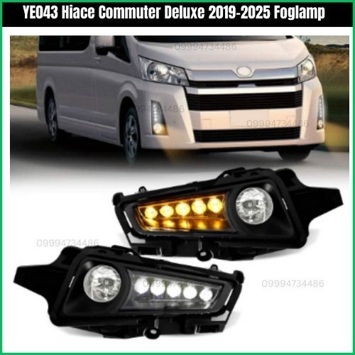 YE043 Hiace Commuter Deluxe 2019-2025 Foglamp Cover with DRL Daytime ...
