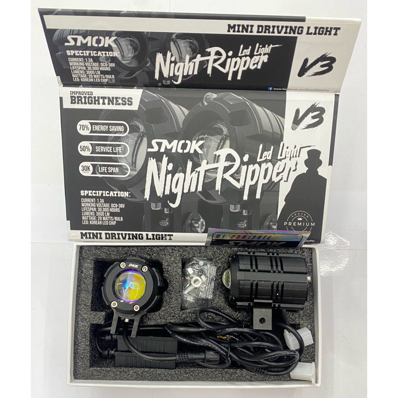 SMOK MINI DRIVING LIGHT V3 NIGHT RIPPER 4 WIRES YELLOW/WHITE | Shopee Philippines