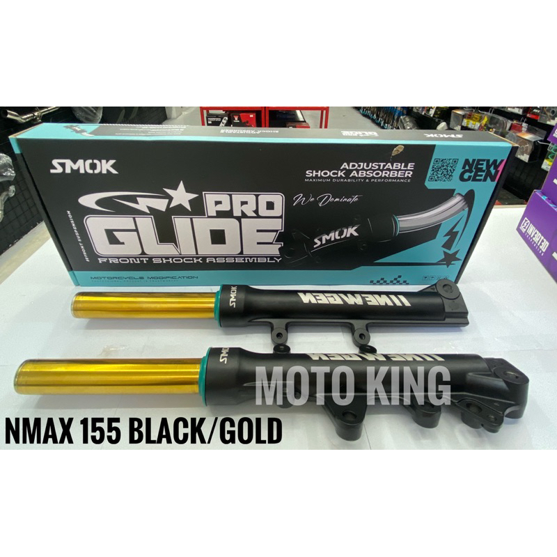 SMOK PRO GLIDE NEWGEN FRONT SHOCK ASSY NMAX 155 BLACK/GOLD | Shopee ...