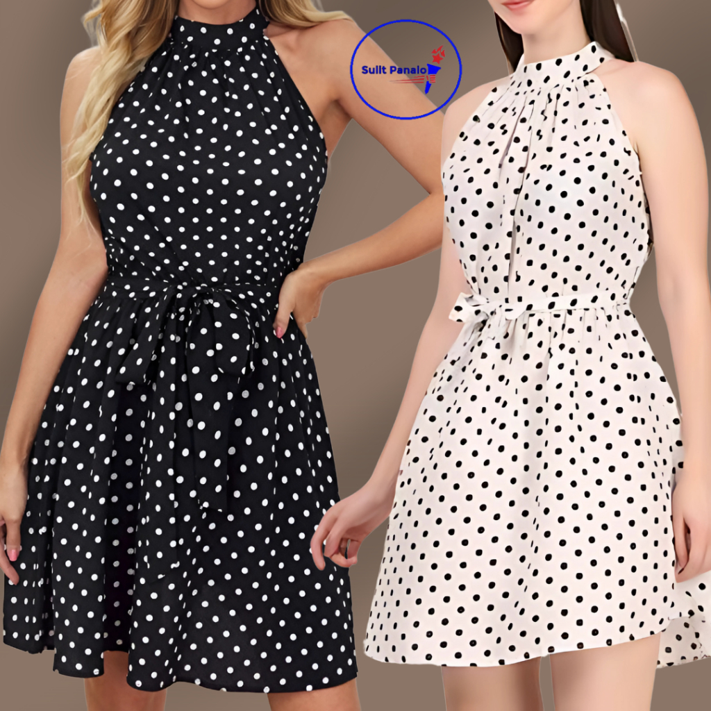 Sulit panalo | Polka Above Knee Turtleneck Tally Printed Dress | Shopee ...