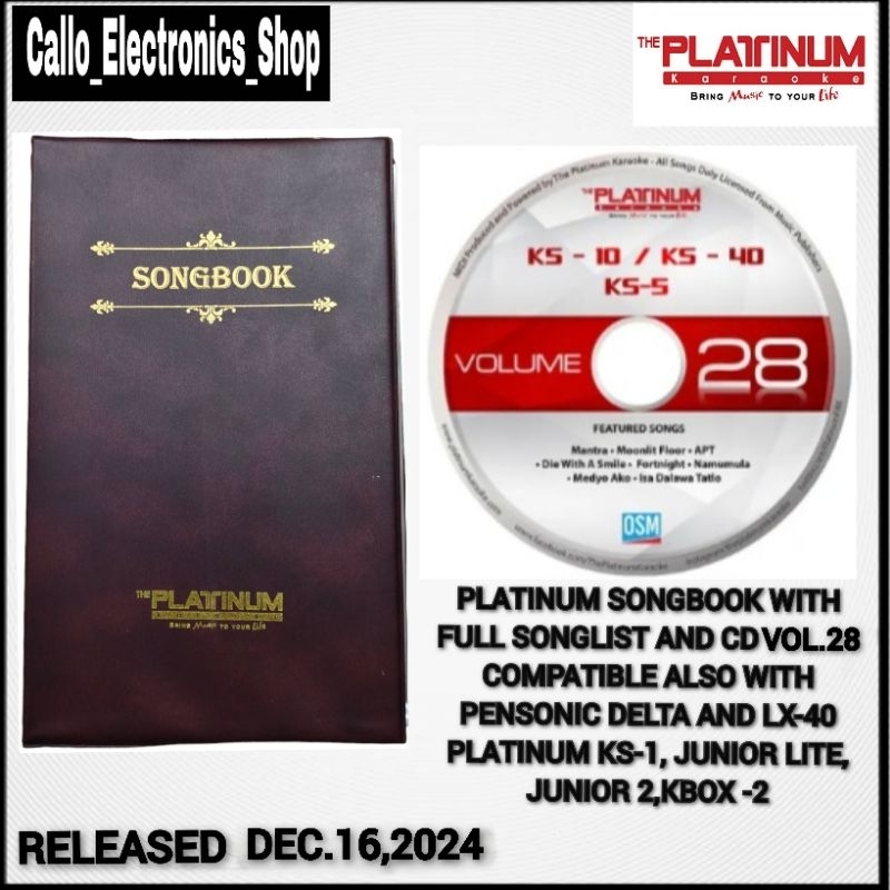 ORIGINAL PLATINUM SONGBOOK WITH FULL SONGLIST AND NEW CD VOLUME 28 FOR KS-1/KS-5/KS-10/Kbox 2 ...