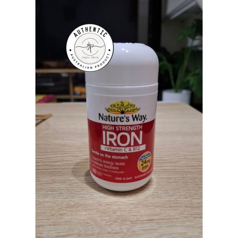Natures Way IRON + Vitamin C & B12 (30 modified release Tablets ...