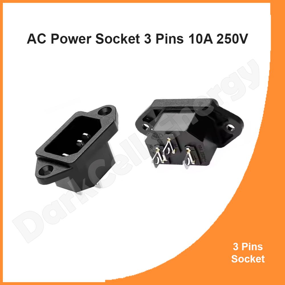 1pcs AC-04 AC Power Socket 3P 10A 250VAC | Shopee Philippines