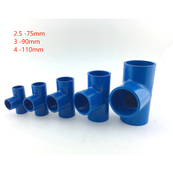 PVC Blue Fittings TEE for Blue Pipe - Sizes 2.5 , 3 , 4 Inch | Shopee ...