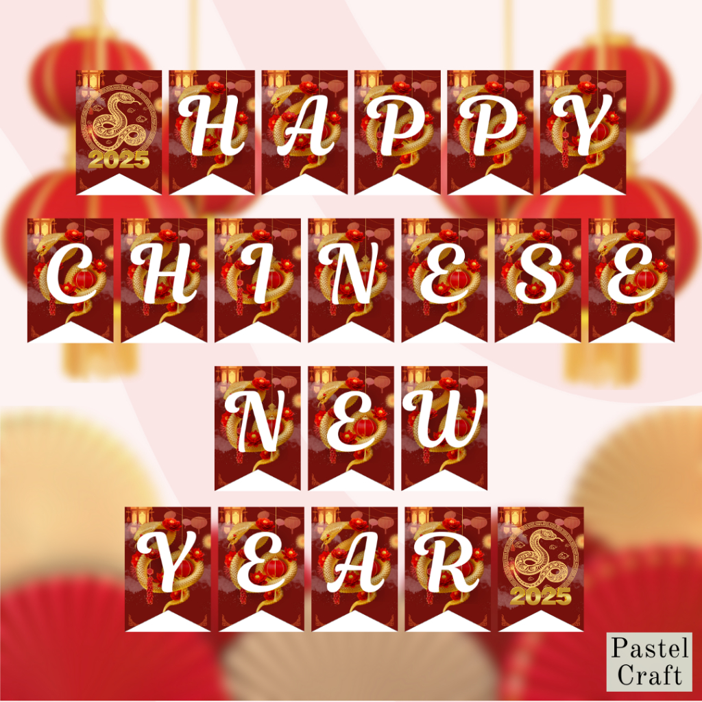 Happy Chinese New Year of the Snake 2025 Customized Party Banner ...