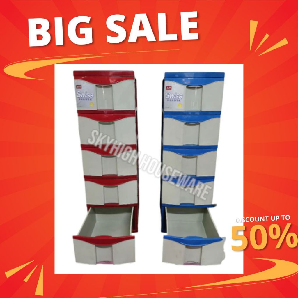 #2019 SWISS 4 Layer Drawer Cabinet / Durabox Plastic Clothes Storage ...