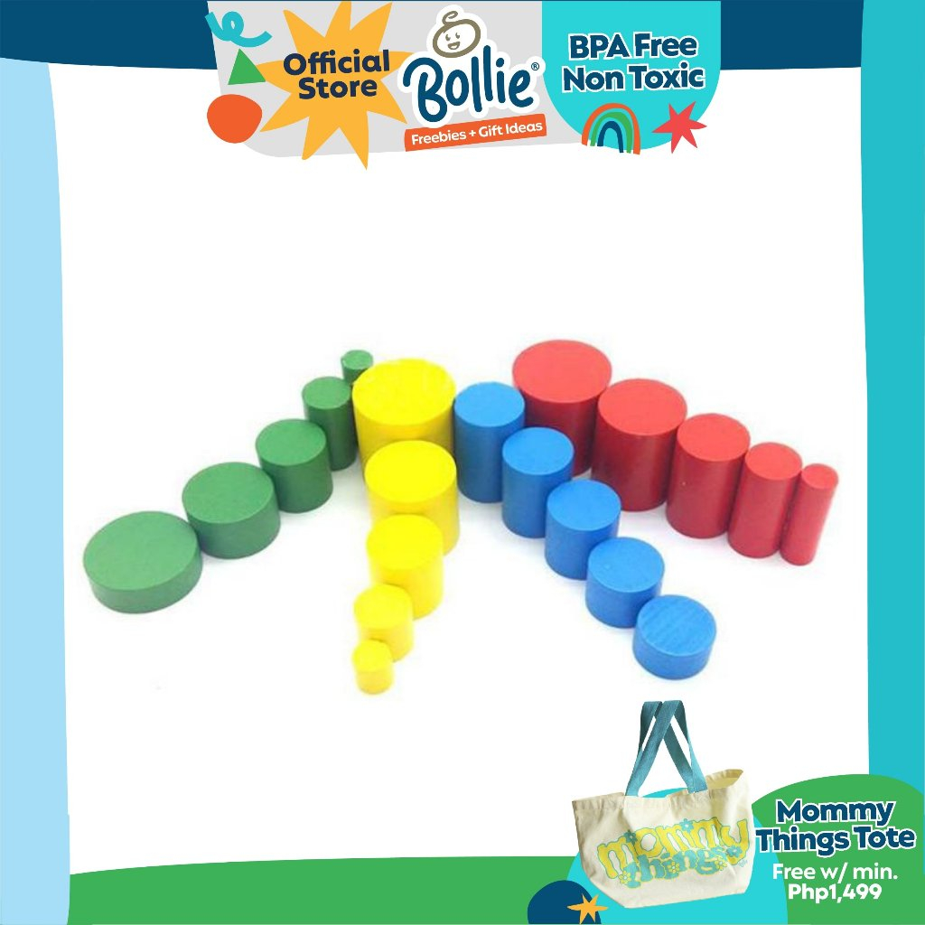 Bollie Baby Mini Knobless Cylinders Set (Montessori Homeschool Material ...
