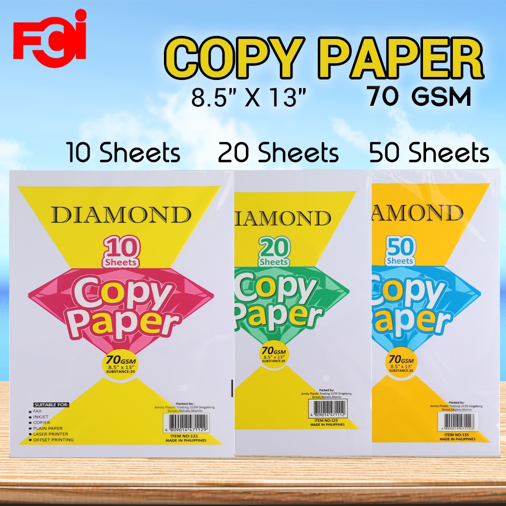 FCI Copy Paper Long Bond Paper the Substance 20 & 70 GSM sold per pack ...