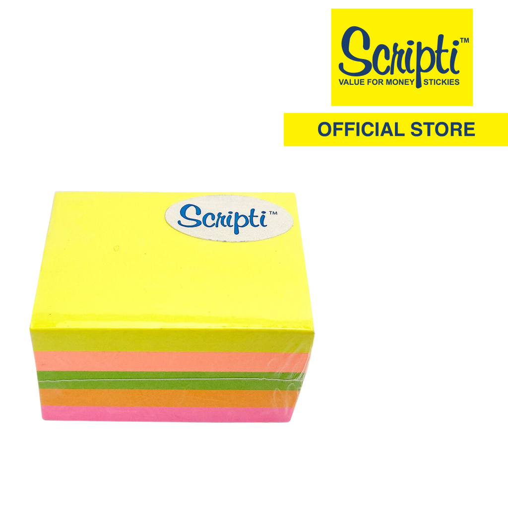 SCRIPTI Stick on Memo Cube | Neon Colors | 2x1-1/2in | 5c | 15246 ...