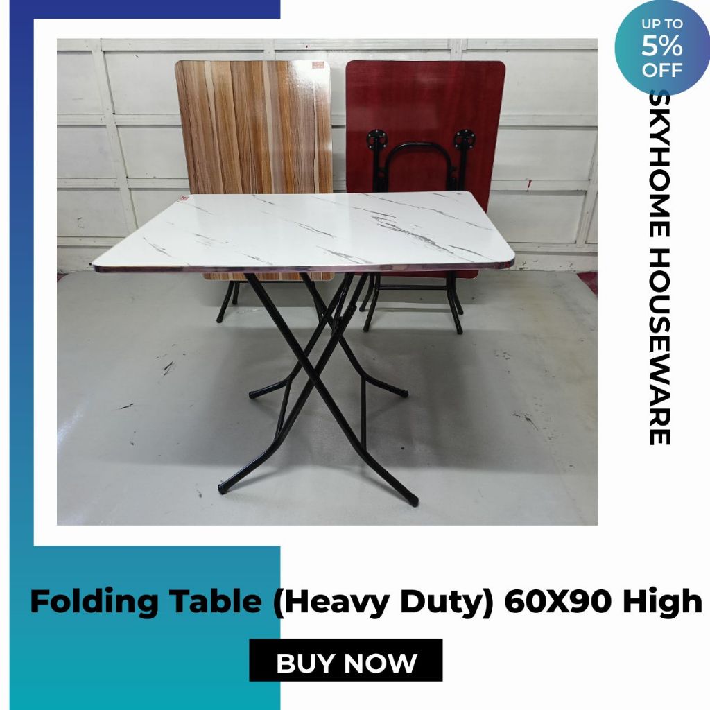 60X90cm Folding Table (Heavy Duty)(MAXIMUM 1PC PER ORDER) | Shopee ...