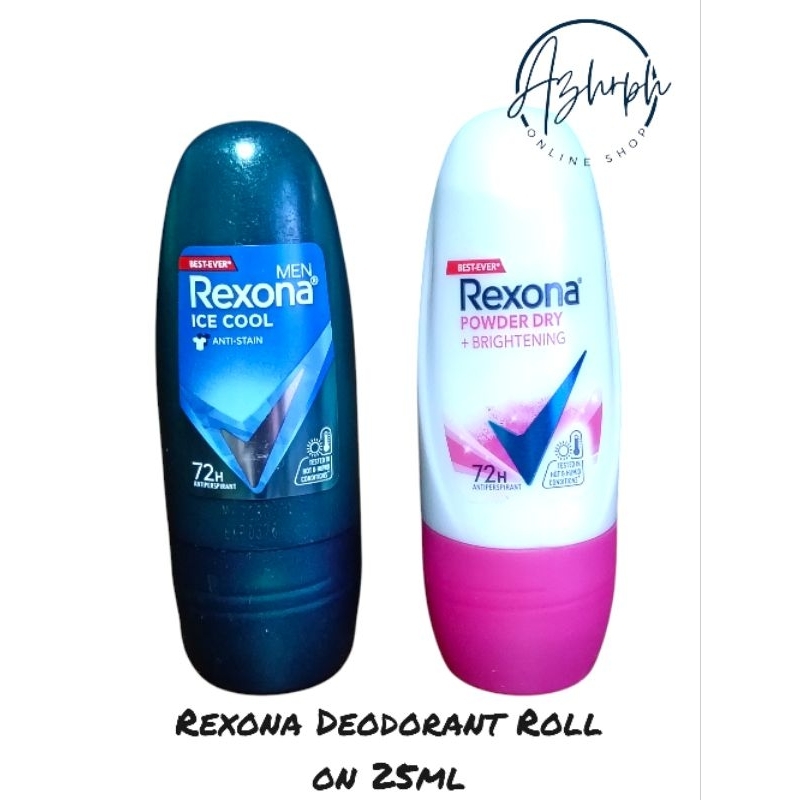 Rexona Women/Men Deodorant Roll On 72hours Protection Ice Cool/Powder Dry+Brightening 25ml/50ml ...