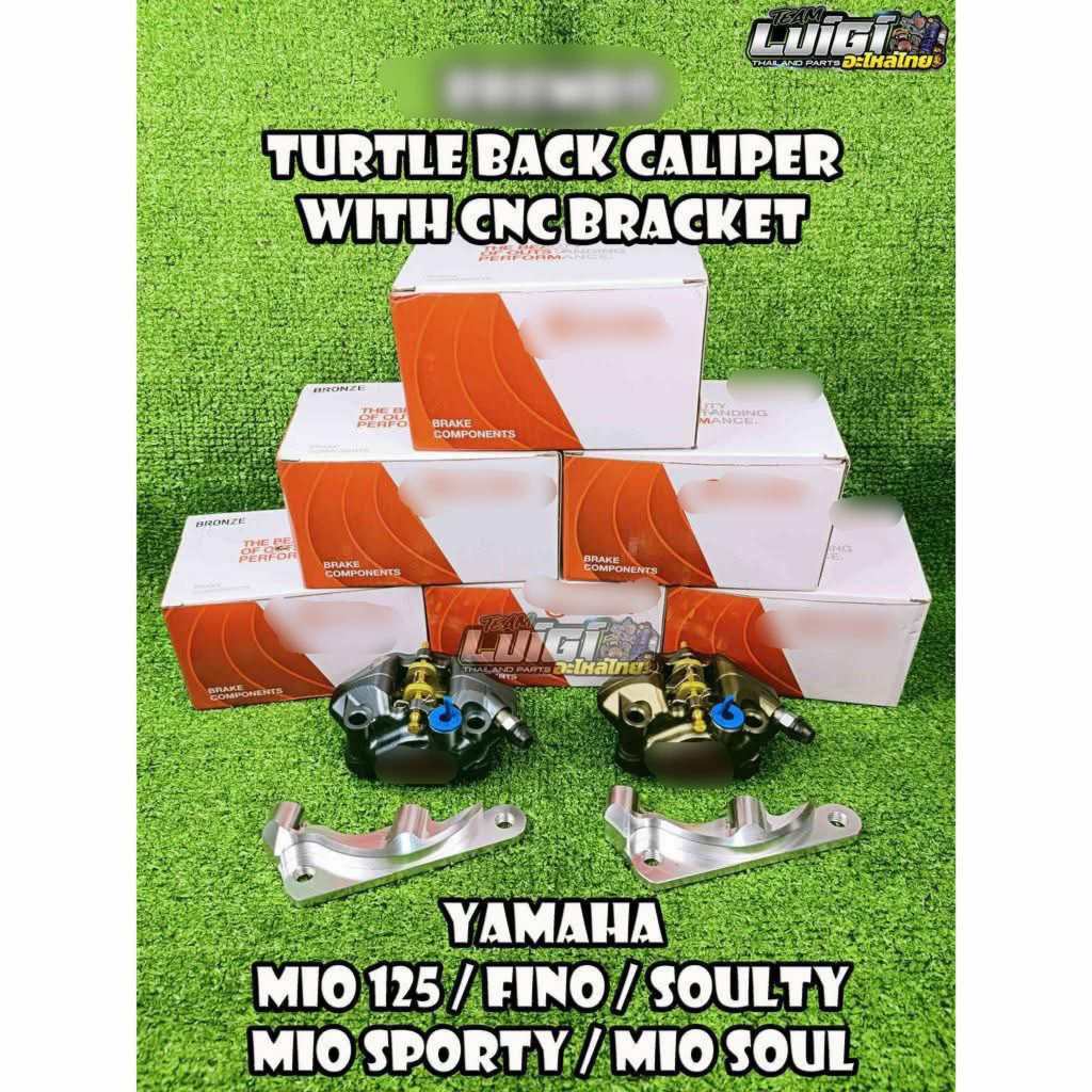 CALIPER TURTLE BACK WITH CNC BRACKET FREE BRAKE PAD FOR MIO / SOULTY ...