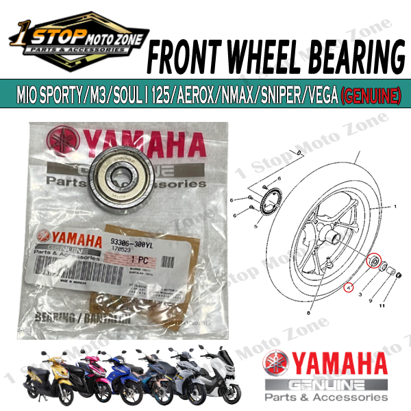 YAMAHA FRONT WHEEL BEARING 6300 (AEROX/NMAX/SPORTY/M3/SOUL I/SNIPER 135/150/VEGA/SIGHT) YGPI ...