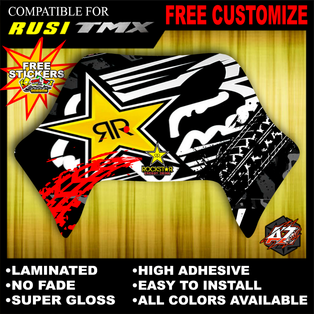 Rusi & Tmx COWLING STICKER DECALS (ROCKSTAR FOX) | Shopee Philippines