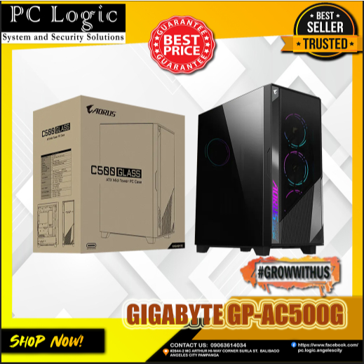 GIGABYTE GP-AC500G C500 MID TOWER GAMING CASE AIRFLOW I TEMPERED SIDE ...