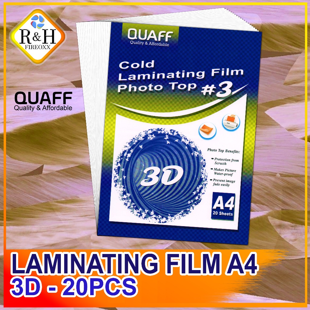 QUAFF LAMINATING FILM | A4 3D #3 | 20pcs | Shopee Philippines