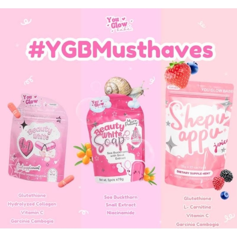 YGB Beauty White Slimming and Whitening Collagen Glutathione/ Beauty ...