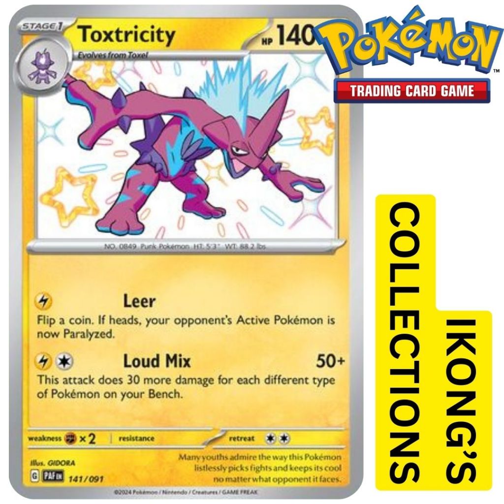 Toxtricity - 141/091 - Shiny Rare Scarlet & Violet - Pokemon TCG ...