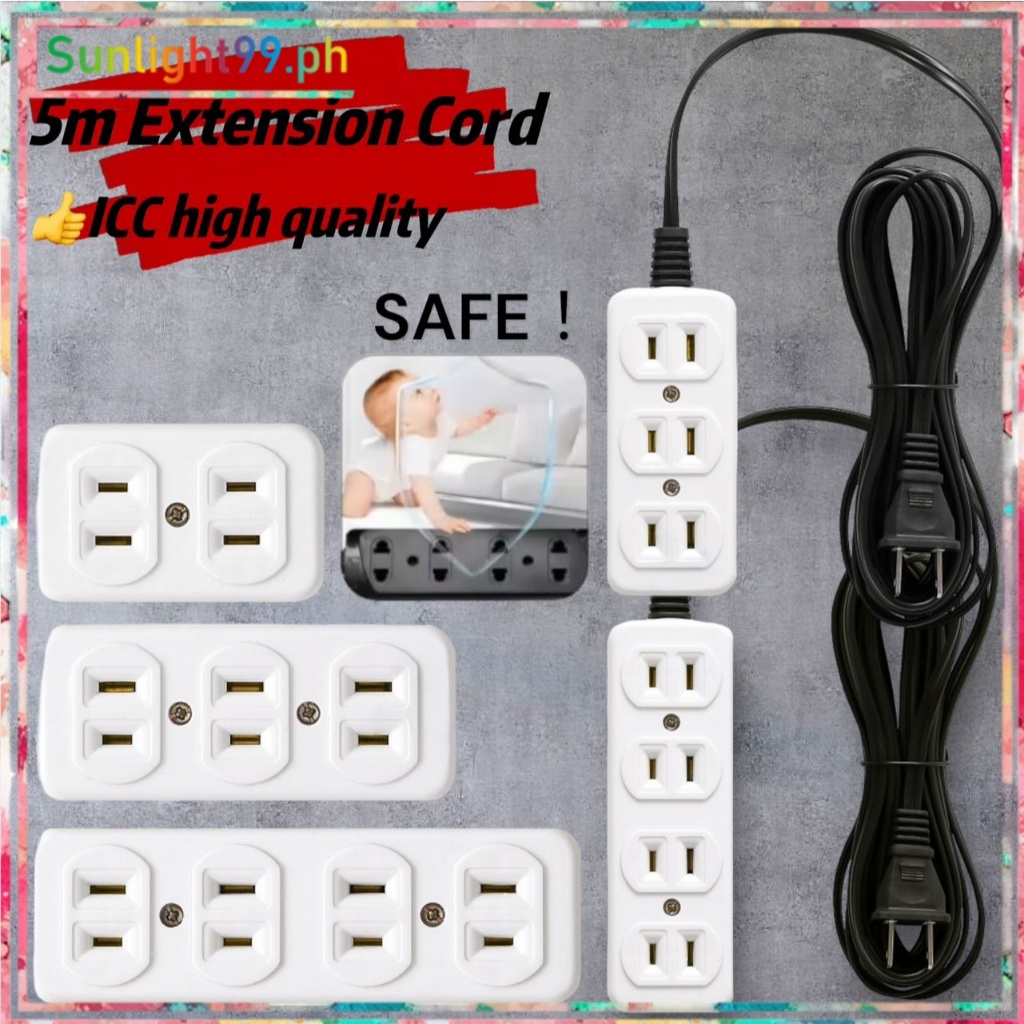 5m Wire Multi Function Extension Cord Socket Plug Extension Outlet 4gang Extension Wire Heavy