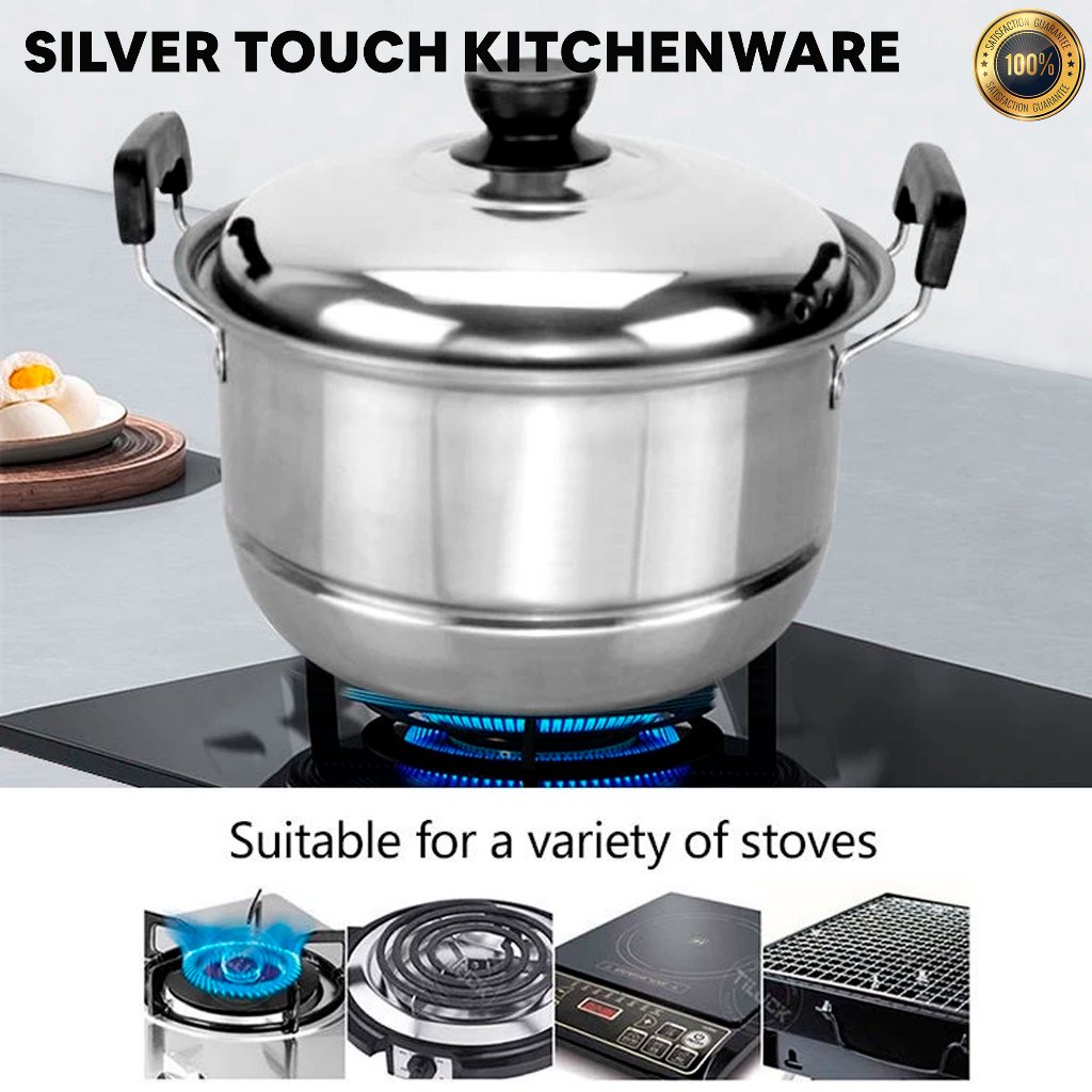 Kitchenware 5 Piece Set Glass Lid Steel Pot Tools Stainless Steel Set ...