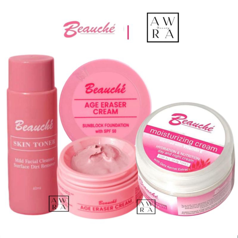 Beauché SKIN TONER + AGE ERASER CREAM + MOISTURIZER - CLEANSE & PROTECT ...