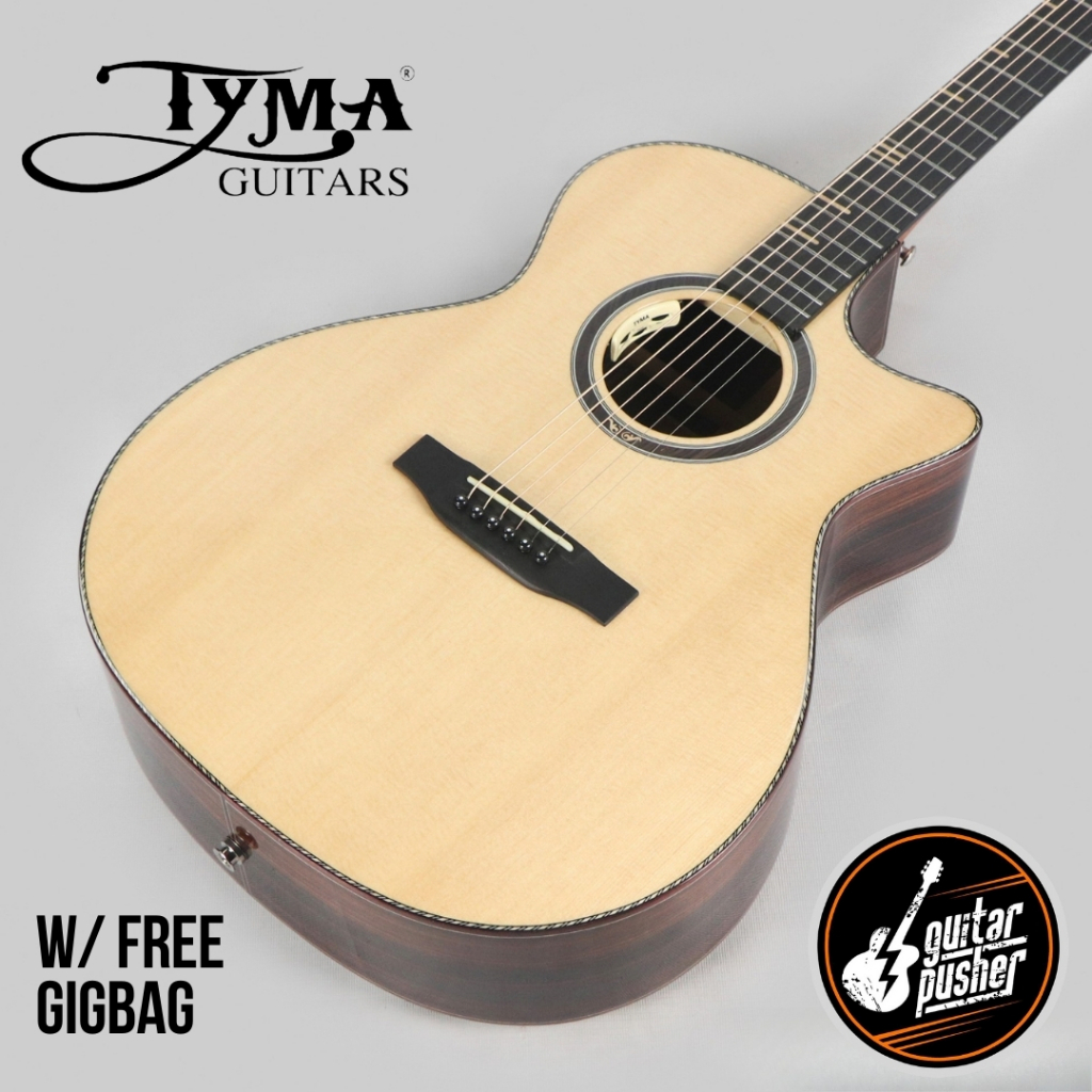 Tyma G-20 SE Solid Top Auditorium Acoustic-Electric Guitar with T-200 ...