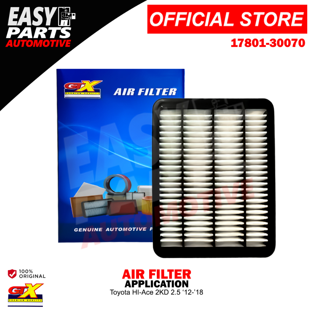 GTX Air Filter Toyota Hi-Ace 2.5 2KD 20012-2018 [17801-30070] | Shopee ...