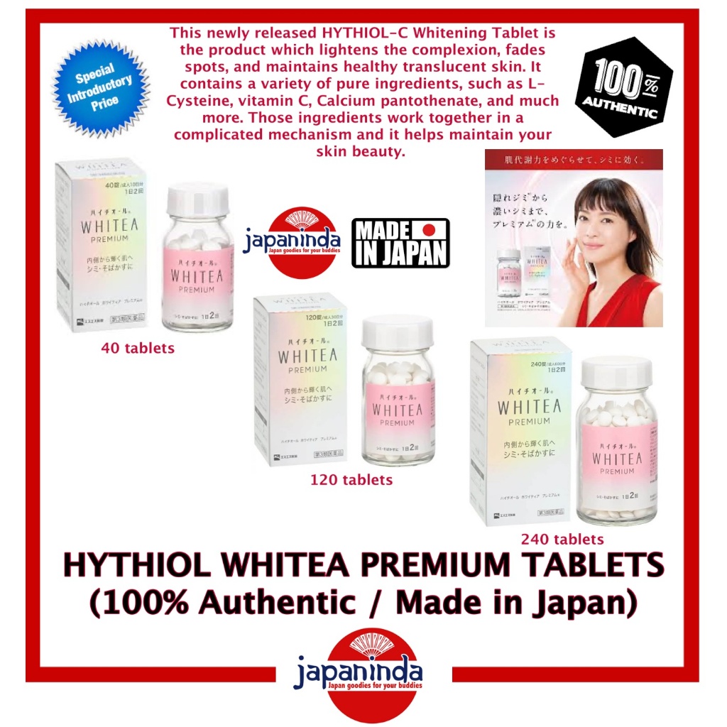 HYTHIOL WHITEA PREMIUM TABLETS 100% Authentic) Made in Japan | Shopee ...