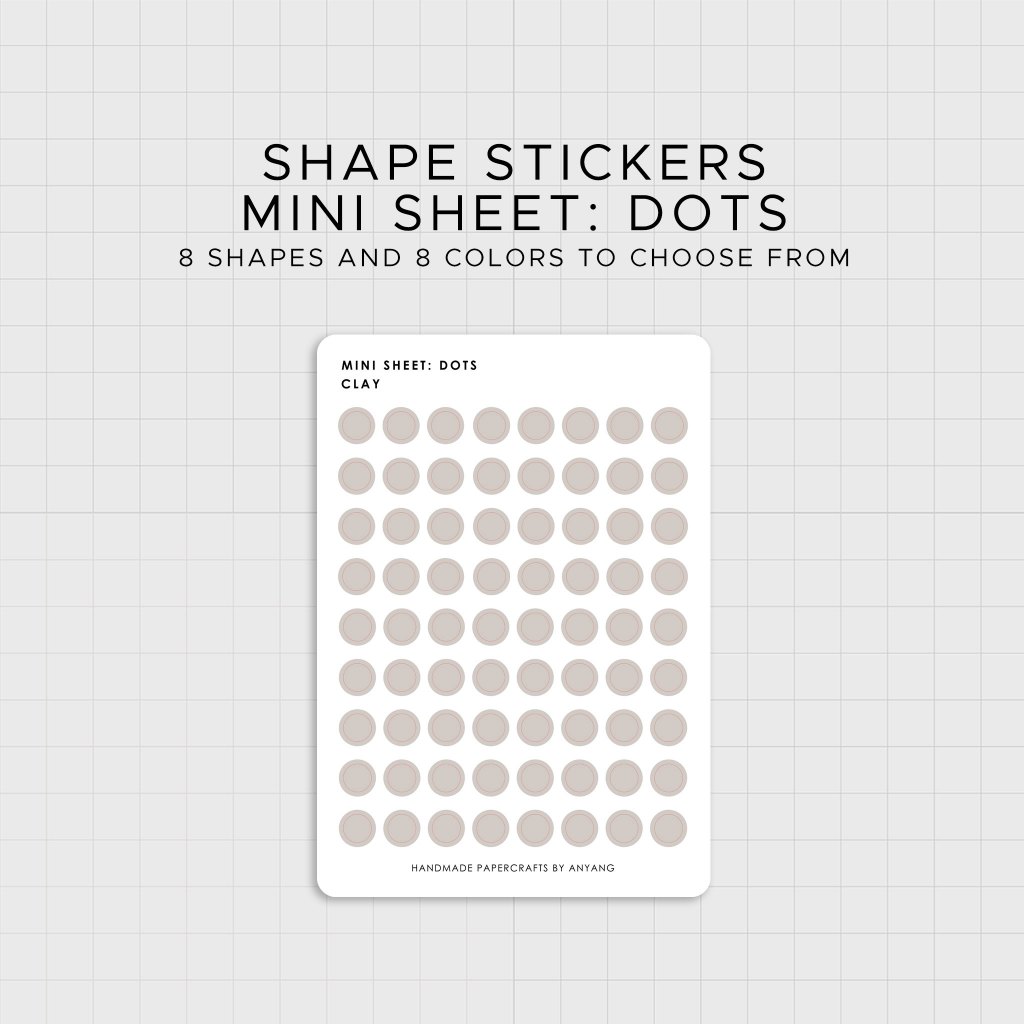 DOTS Shape | MINI Sticker Sheets | Functional Planner Stickers for your ...
