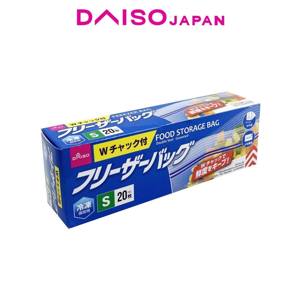 Daiso Small Double Seal Gusseted Freezer Bags (20 pieces) | Shopee ...