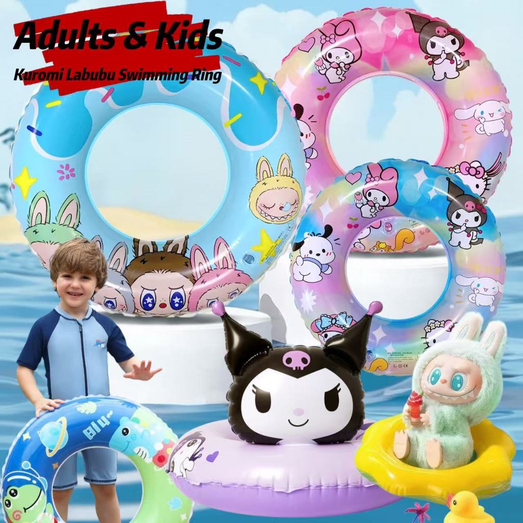 Labubu inflatable swimming ring for adults salbabida kuromi floaters ...