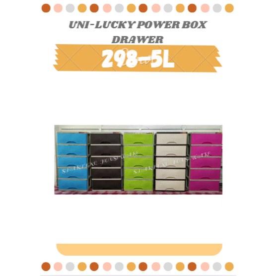 RATTAN UNI-LUCKY DRAWER 5 LAYER POWER BOX RATTAN #298-5L | Shopee ...