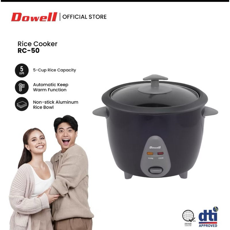 Dowell Rice Cooker RC 50 5 cups | Shopee Philippines