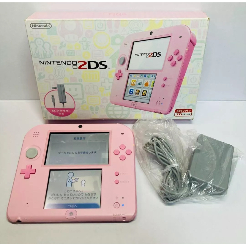 Nintendo 2DS Console Pink Color w/Charger, Touch Pen Set English ...