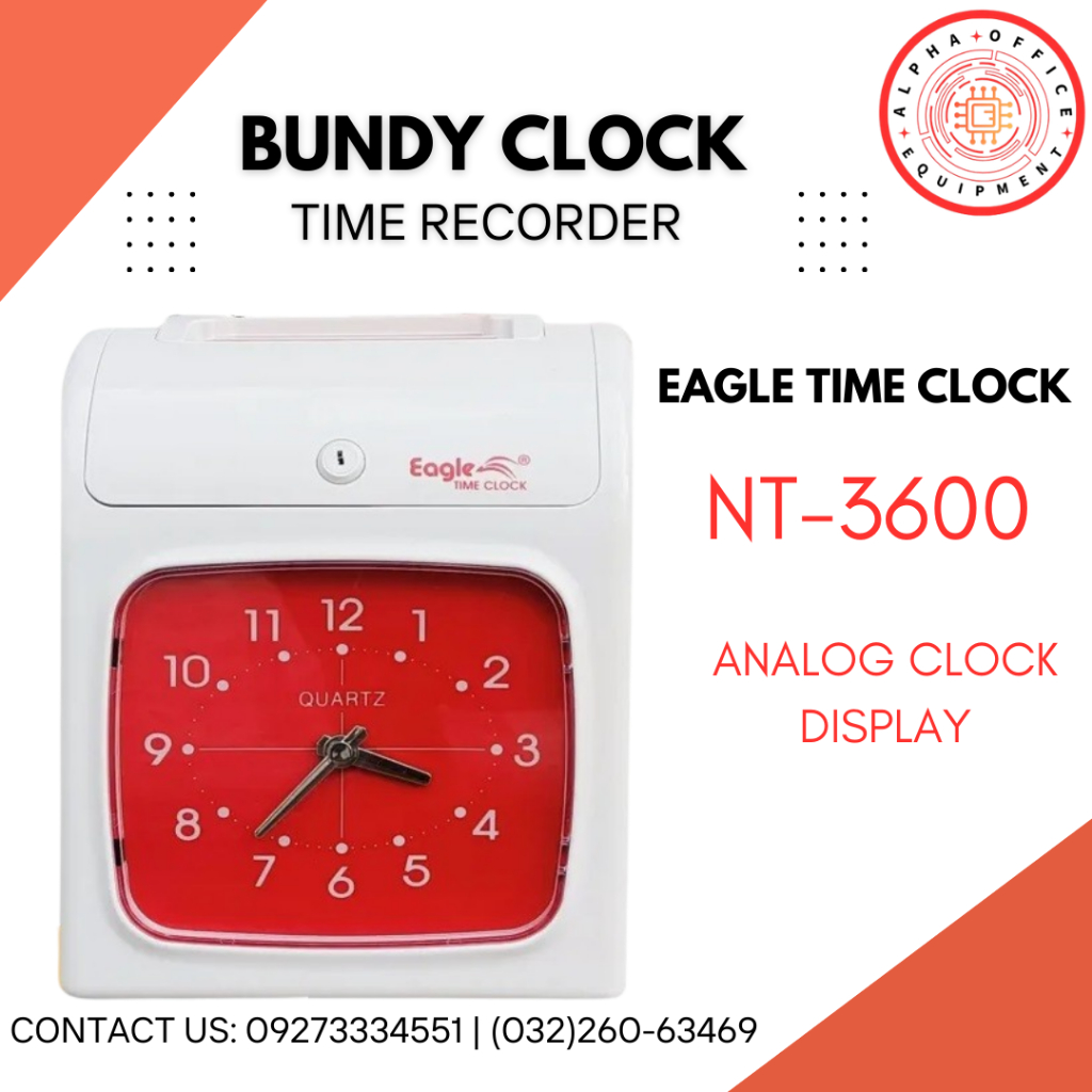 NT-3600 Eagletime Bundy Clock Analog Display, Electronic Time Recorder ...