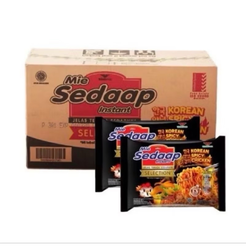 1 Box BLACK Mi Sedaap Instant Noodles Mi goreeng,Korean Spicy Noodles ...