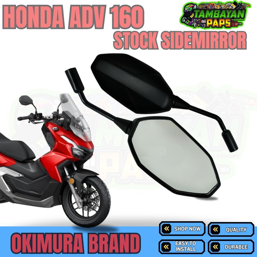 MOTORCYCLE STOCK SIDEMIRROR FOR HONDA ADV 160 (OKIMURA) NO GRADE/WALANG ...
