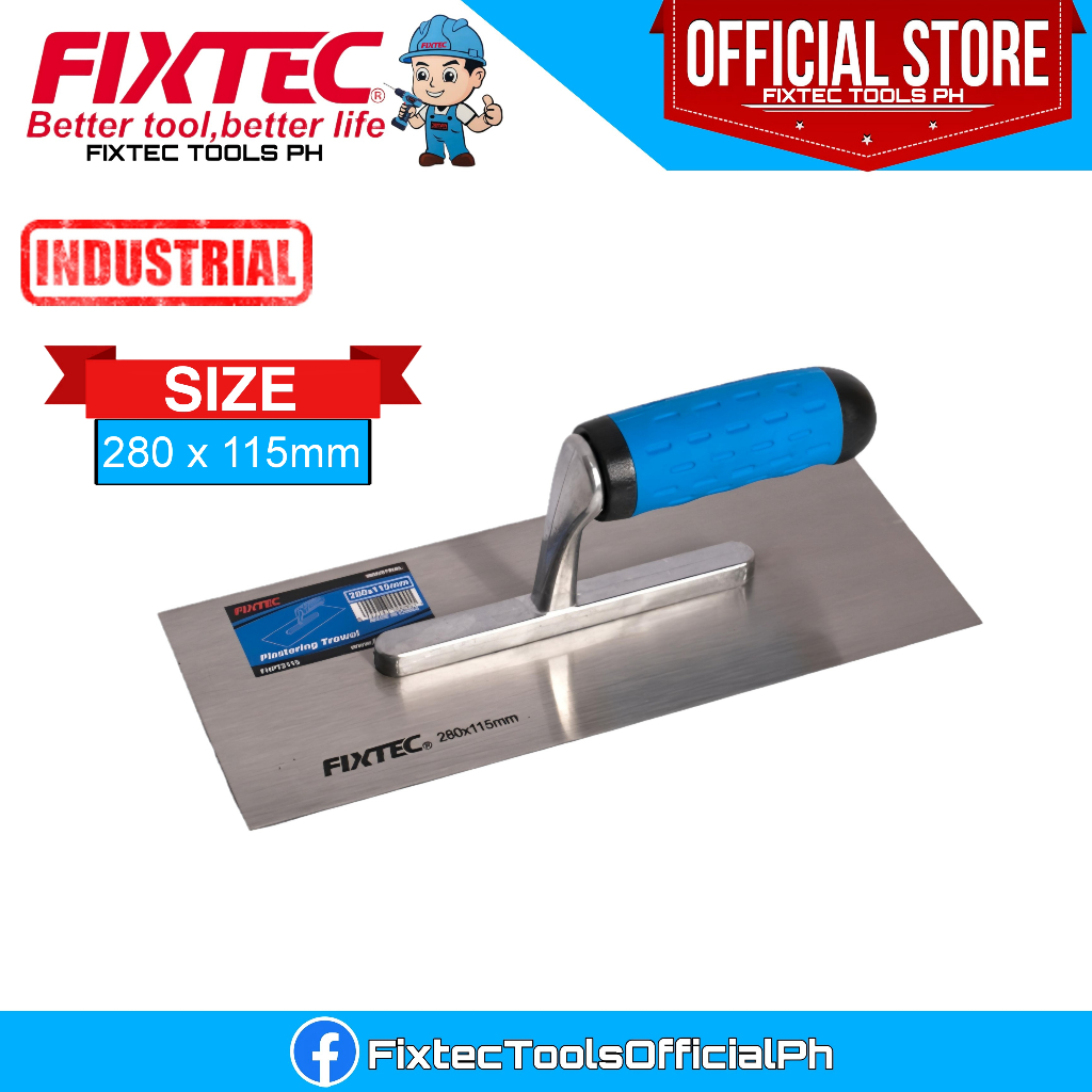 FIXTEC Plastering Trowel (280 x 115mm) Carbon Steel Plastering Trowel FHPT2115 | Shopee Philippines