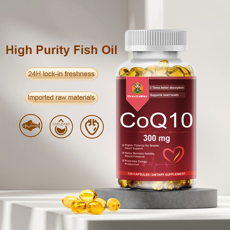 COQ10 Coenzyme Q10 300mg Vegetarian Gluten Free Promotes Cardiovascular ...