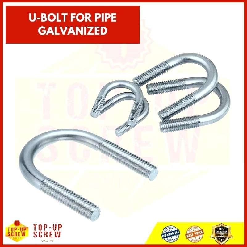 (3/8) Galvanized U-Bolt for Pipe | 1set (Ubolt + 2nut & 2fw) | Shopee Philippines