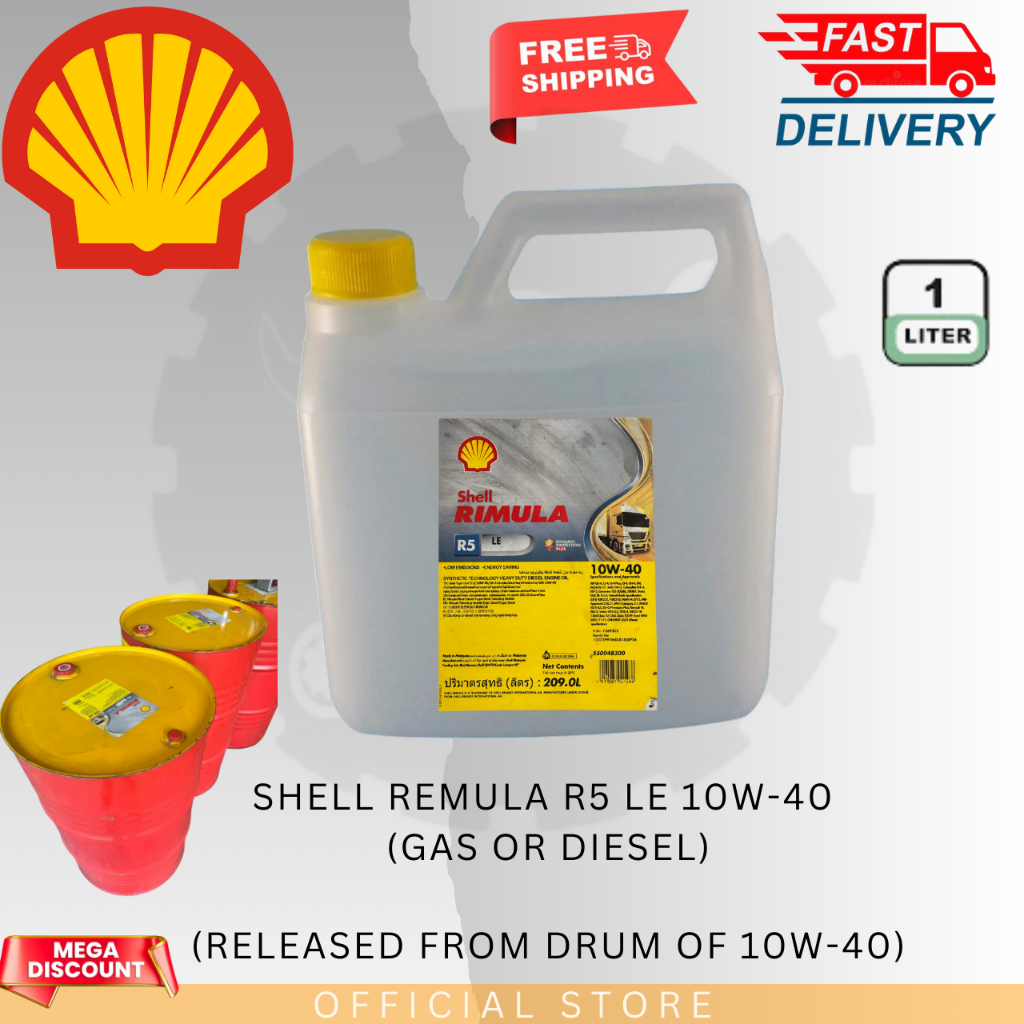 Shell Rimula R5 LE 10W-40 1 LITER / 4 LITERS / DRUM | Shopee Philippines