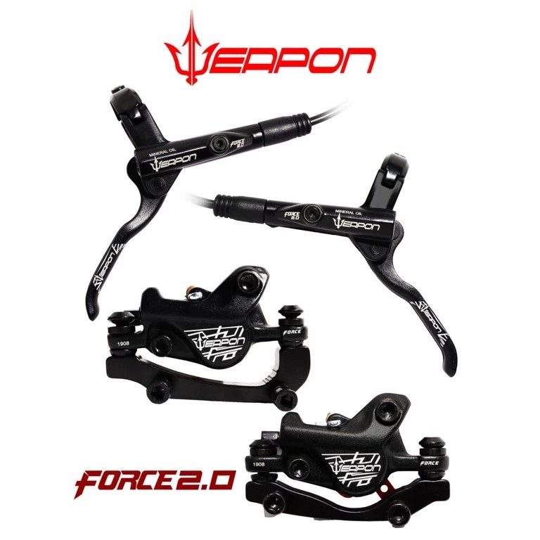WEAPON Hydraulic Brake Set Dual Piston Disc Brake Force 2.0 Calipers ...