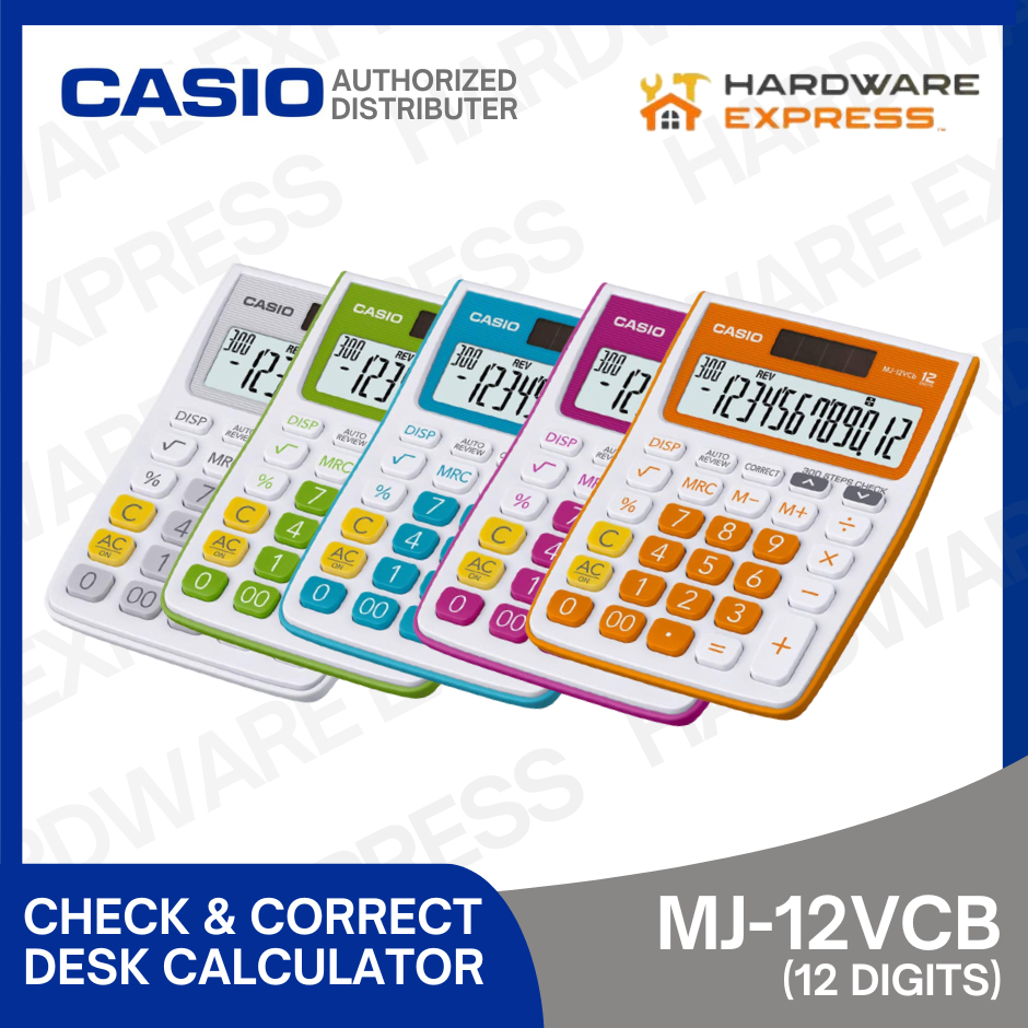 Casio MJ-12VCb Check & Correct Desk Type Calculator (12 Digits ...