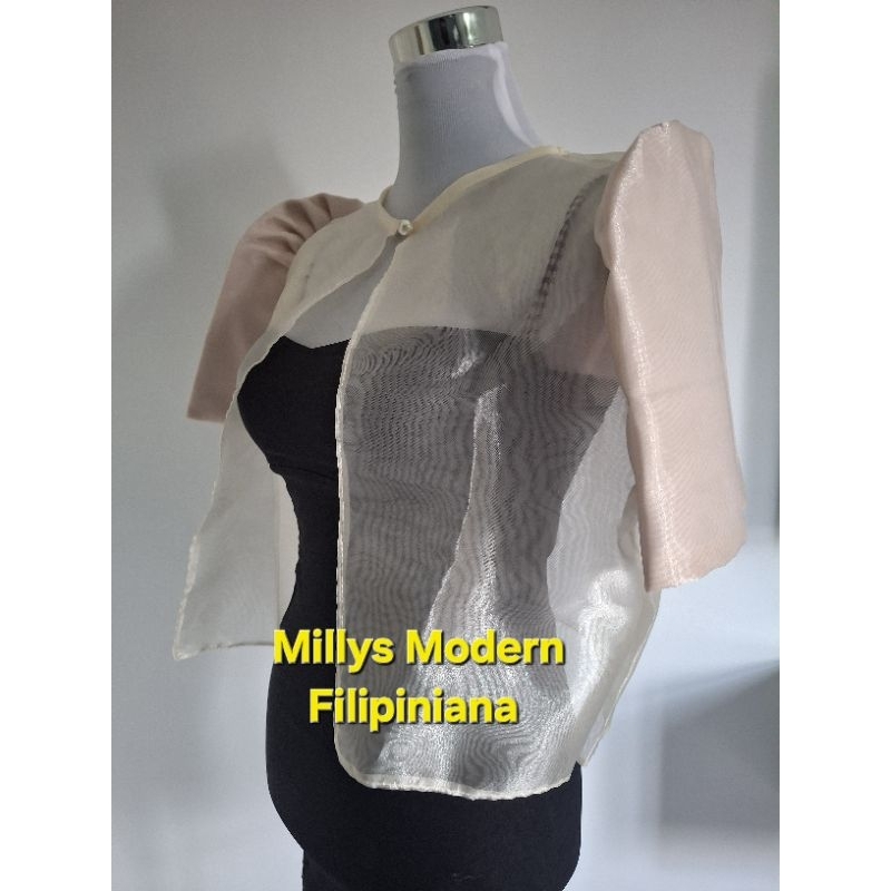 Modern Filipiniana Dark Mocha Bolero Plain / Maria Clara mestiza ...
