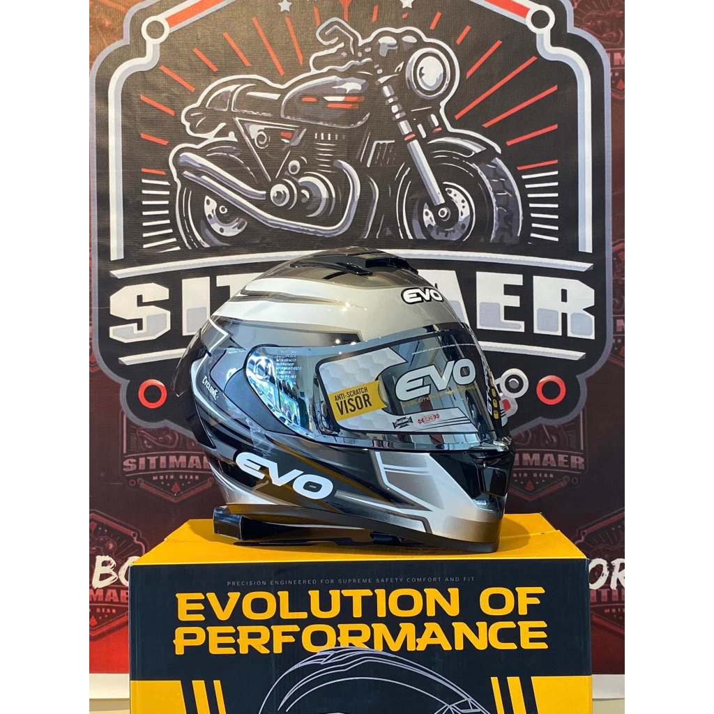 EVO GT-PRO Cyclone Full Face Dual Visor Motorcycle Helmet with Free ...