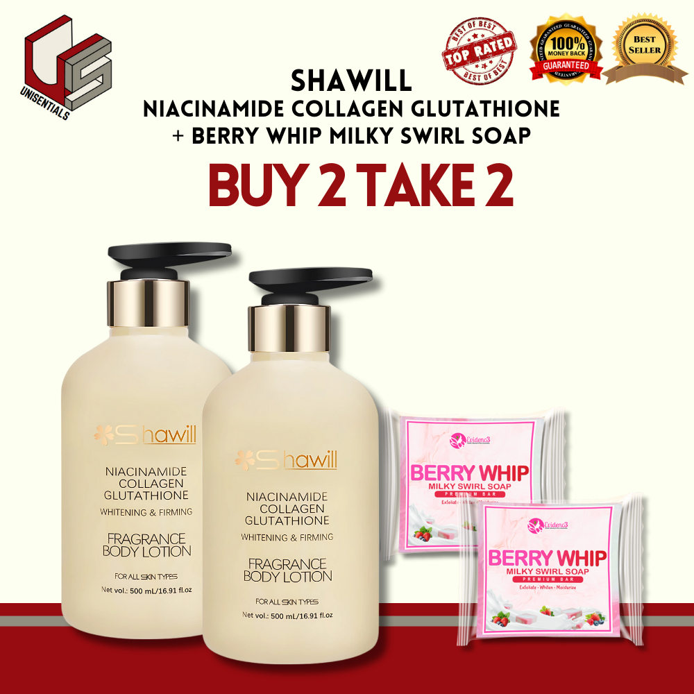 Shawill Niacinamide Whitening Body Lotion Collagen Glutathione + Berry ...